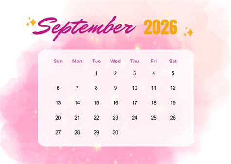 Free September 2026 Calendar Printable