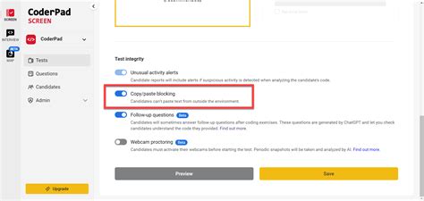 Editing Test Settings Coderpad Screen Docs