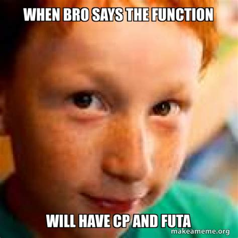 When Bro Says The Function Will Have Cp And Futa Meme Generator
