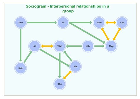 Interpersonal Relationships Sociogram Edrawmax Templates