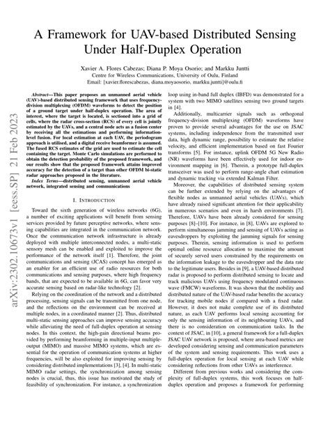 Pdf A Framework For Uav Based Distributed Sensing Under Half Duplex Operation