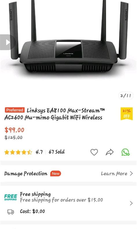 Linksys Router Ea8100 Computers And Tech Office And Business Technology On Carousell