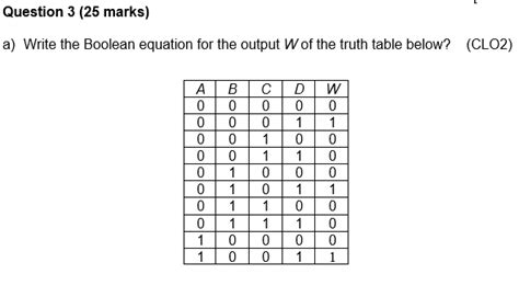 Solved Question Marks A Write The Boolean Equation Chegg