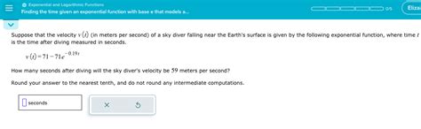 Solved Exponential And Logarithmic Functions Finding The