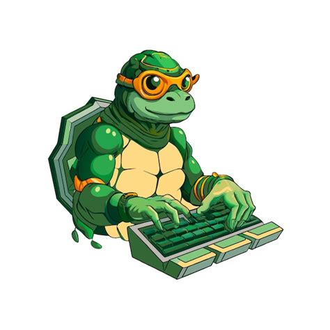 premium vector cyberpunk turtle hacker