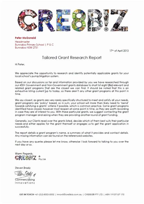 Grant Report Sample Peterainsworth