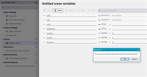 Solved Pressing Delete Inside The Variable Screen Deletes Scene Bugs Reports Gdevelop Forum