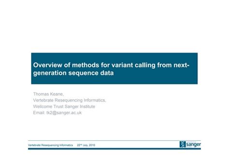 overview of methods for variant calling from next generation sequence
