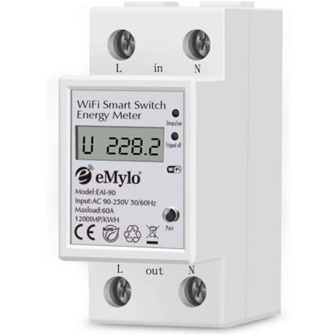 Emylo Smart Single Phase Meter 60a 90 250v Wifi 35mm Din Rail Electricity Energy Meter With