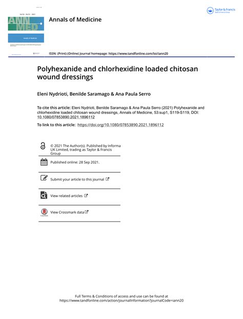 Pdf Polyhexanide And Chlorhexidine Loaded Chitosan Wound Dressings