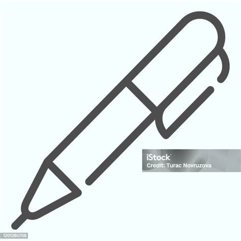 펜 선 아이콘입니다 사무실 펜 벡터 그림 흰색에 격리 웹 및 응용 프로그램을 위해 설계된 도구 개요 스타일 디자인을 작성합니다 10에 대한 스톡 벡터 아트 및 기타 이미지