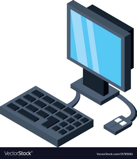 3d Desktop Computer Royalty Free Vector Image Vectorstock 56 Off