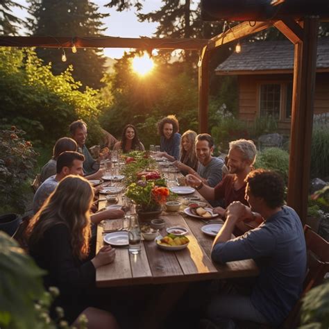 Счастливая семья за столом Idee