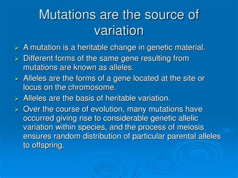 PPT Mutations A Source Of Variation PowerPoint Presentation Free Download ID