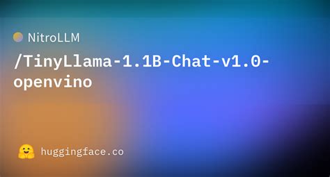 NitroLLM TinyLlama 1 1B Chat V1 0 Openvino At Main