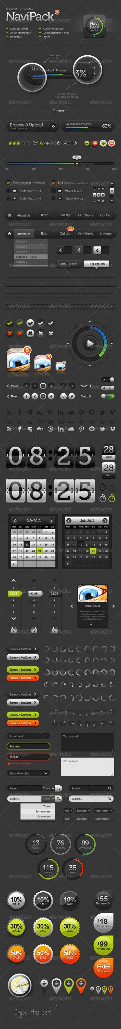 NaviPack Graphical User Interface Editable Layers Color Changable Resizable Avesome Details Good