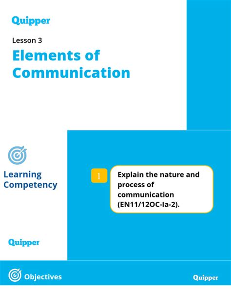 Oral Communication Unit 1 Lesson 3 Elements Of Communication Pdf