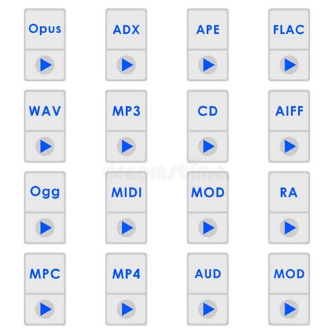 Audio Format Icons Stock Illustration Illustration Of Computer