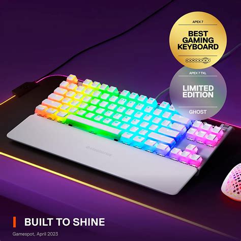 Teclado Gamer Steelseries Apex 7 Tkl Ghost Iluminación Rgb Pantalla