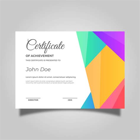 Flat Colorful Certificate Vector Template 278006 Vector Art At Vecteezy