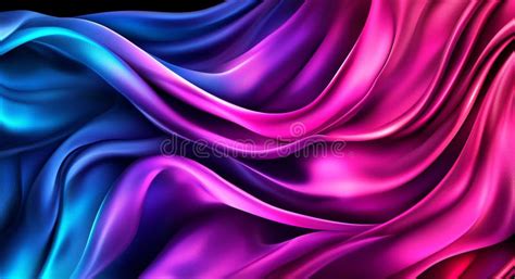 A Vibrant Display Of Flowing Silk Fabric In Shades Of Blue And Pink Creating An Energetic And