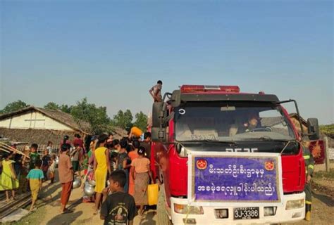 မြောက်ဦးမြို့နယ် တိမ်ညိုကျေးရွာရှိ ယာယီခိုလှုံရာစခန်းအား သောက်သုံးရေလ