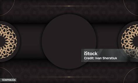고급스러운 장식과 텍스트 장소와 검은 색 배너 빈티지 패턴의 프린트 레디 엽서 디자인 0명에 대한 스톡 벡터 아트 및 기타 이미지 0명 곡선 꽃 식물 Istock