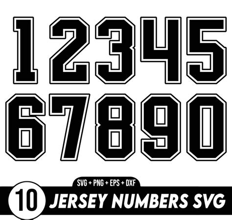 Jersey Numbers Svg Bundle Sport Numbers Svg Bundle Jersey Number