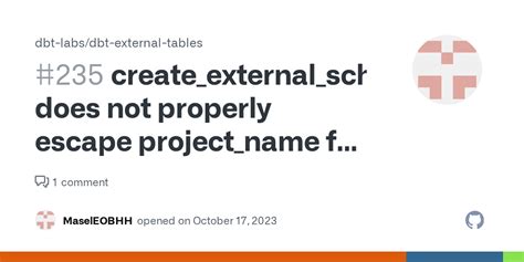 Createexternalschemasql Does Not Properly Escape Projectname For