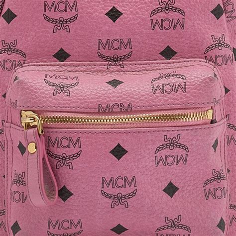 Mcm Pink Visetos Coated Canvas Small Bebe Boo Backpack For Sale At 1stdibs