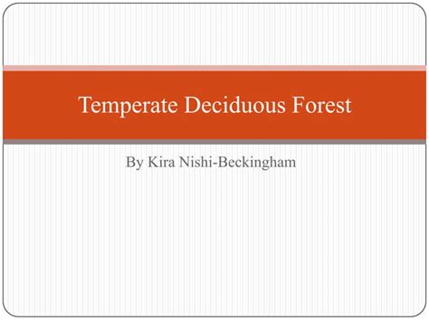 Temperate Deciduous Forest Ppt