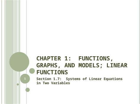 Ppt Chapter 1 Functions Graphs And Models Linear Functions