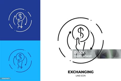 동전 라인 아트 벡터 아이콘손으로 손을 지불의 개요 기호입니다 얇은 스트로크로 만든 투자 픽토그램 배경에 격리