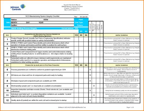 Schematic Checklist Excel Checklist In Excel