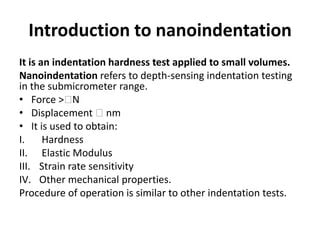 Nanoindentation Pptx