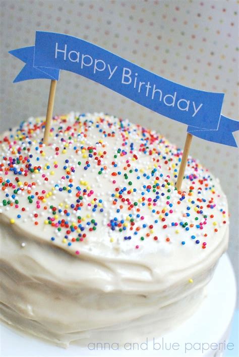 Anna And Blue Paperie {free Printable} Happy Birthday Cake Banners