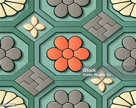 원활한 릴리프 조각 장식 복고풍 패턴 팔각형 체크 크로스 프레임 체인 꽃 0명에 대한 스톡 벡터 아트 및 기타 이미지 0명 골동품 공예 Istock