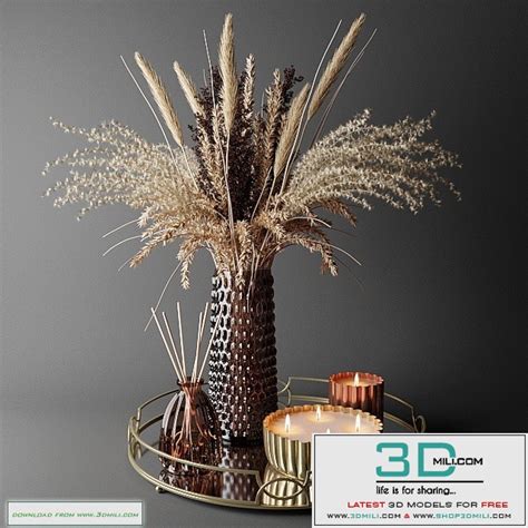 Dry Bouquet In The Decorative Vase Bouquet Of Dried Flowers In A