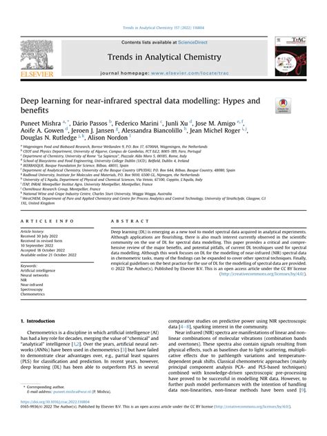 Pdf Deep Learning For Near Infrared Spectral Data Modelling Hypes And Benefits