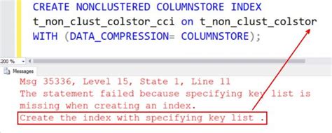 Sql Server Fix Error Msg 35336 Working With Columnstore Indexes Sql