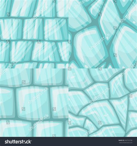 Vector Cartoon Ice Seamless Texture Collection Stock Vector Royalty Free 262725758 Shutterstock