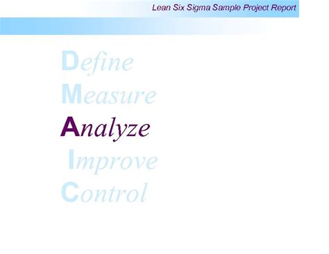 Lean Six Sigma Sample Project Report Lean And Lean Six Sigma Sample Project Report Lean And