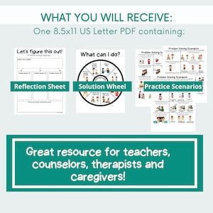 Problem Solving Reflection Sheet Scenarios Solution Wheel PDF Download Etsy