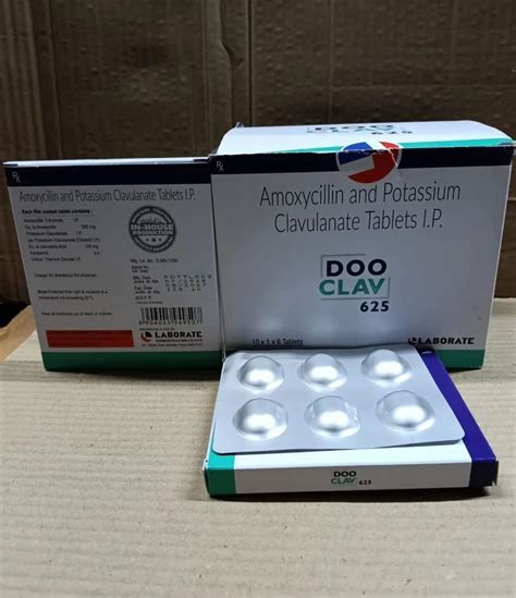 Doo Clav 625mg Amoxicillin Potassium Clavulanate Tablets Ip For