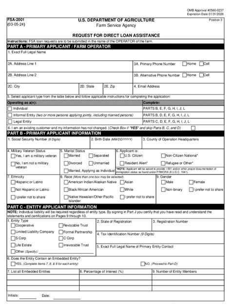 Fsa 2001 Form Fill Out And Sign Online Dochub