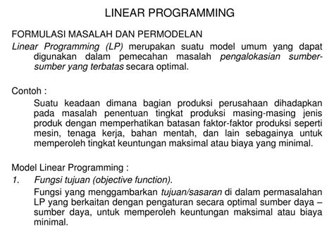 Ppt Linear Programming Powerpoint Presentation Free Download Id