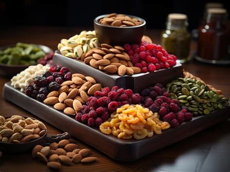 Premium Ai Image Assorted Nuts In A Plate Texture Generative Ai Premium Ai Image Assorted Nuts In A Plate Texture Generative Ai