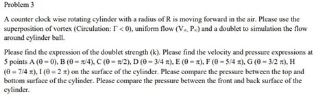 solved problem 3a counter clock wise rotating cylinder with