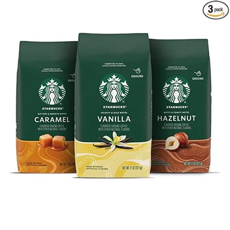 Starbucks Flavored Ground Coffee Variety Pack Naturally Flavored 3