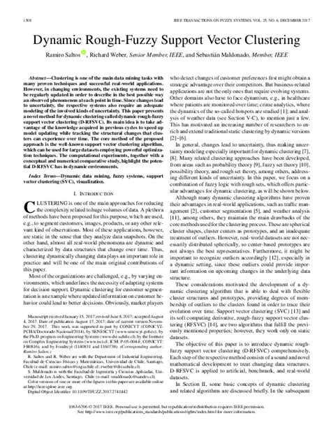 Pdf Dynamic Rough Fuzzy Support Vector Clustering